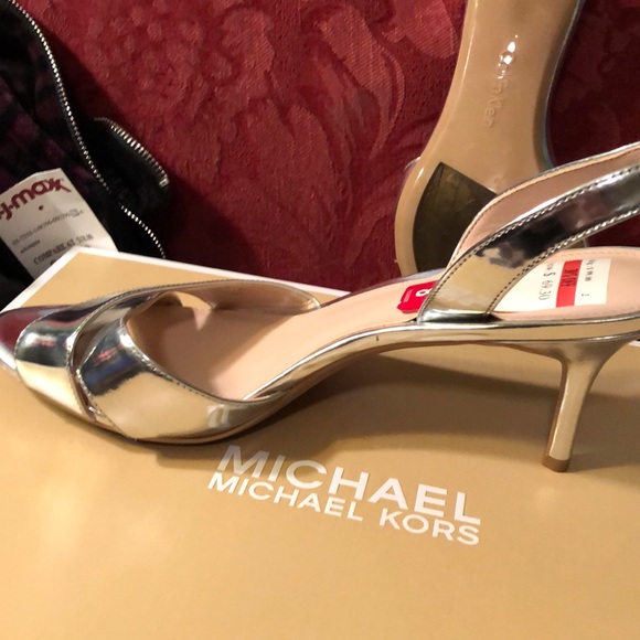 Calvin Klein | Shoes | Calvin Kleins Silver Leather Sandals | Poshmark